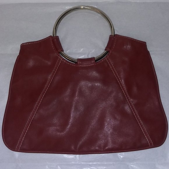 Giannini | Bags | Giannini Burgundy Clutch Purse With Silver Circle ...